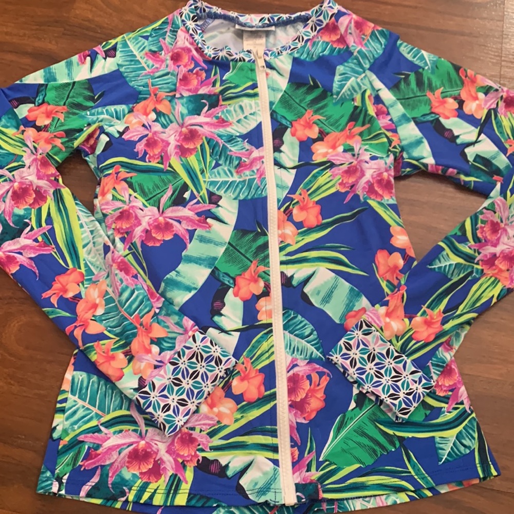 Tommy Bahama Tropical Print Rash Guard - Gem